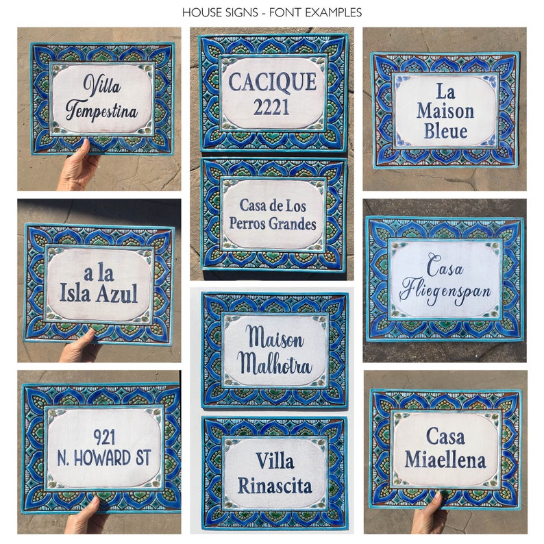 Personalized Ceramic House Sign: Spanish Tile Address Plaque - Etsy