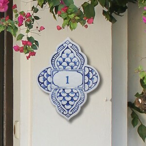 Address Plaque With Moroccan Decor, House Numbers, Personalized Sign ...