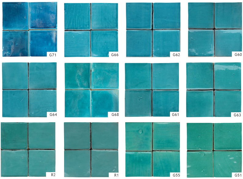 Hand Painted Tiles Field Tiles Plain Ceramic Tiles Kitchen - Etsy