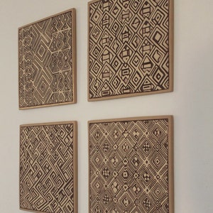 Ceramic Tile With African Design Glazed in Neutral Tones, Decorative ...