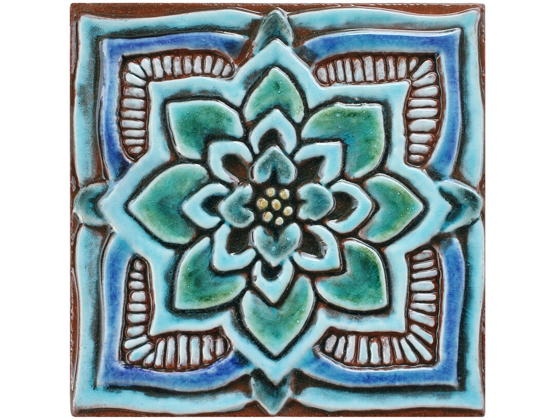 Mandala Ceramic Tile, Mandala Design, Handmade Tile, Spanish Tile ...