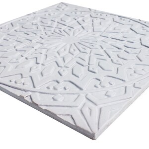 White Relief Tile, Moroccan Tile 11.8, Ceramic Tile With Moroccan Decor ...