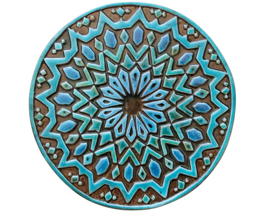 Circular Decorative Tiles With Moroccan Design for Bathroom Decor ...