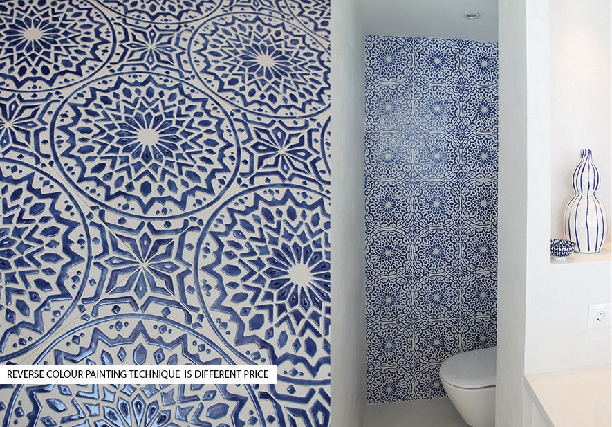 Wall Hanging With Moroccan Decor Moroccan Tile Blue and | Etsy