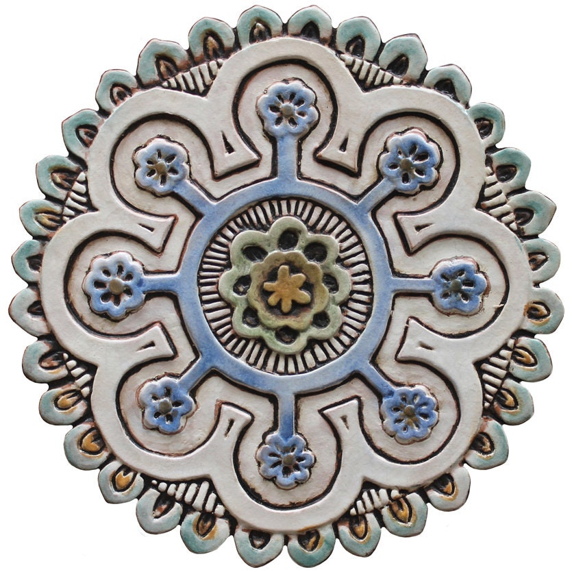 3 Circle Wall Art Ceramic Tiles Ideal for Wall Hanging | Etsy