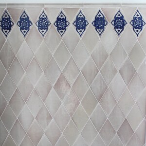 10.76 Sq Ft Diamond Tiles, Hand Painted Tiles in Custom Color, Field ...