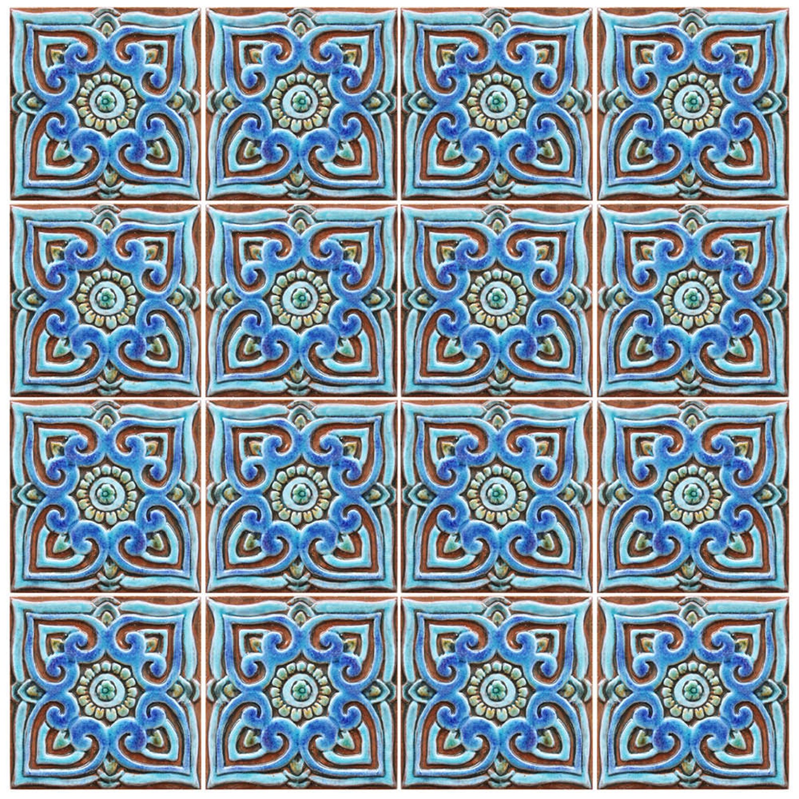 Decorative tile with mandala design // Ceramic tile // Wall | Etsy