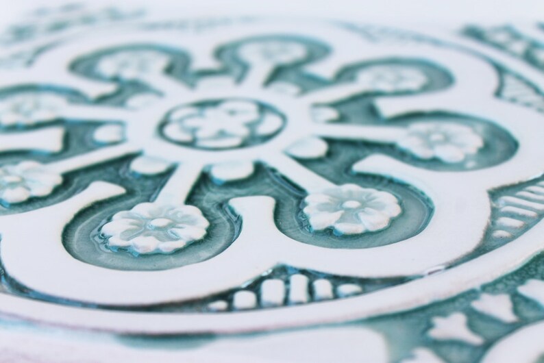 3 Unique wall hanging ceramic tiles 7.87 geometric wall | Etsy