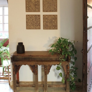 Ceramic Tile With African Design Glazed in Neutral Tones, Decorative ...