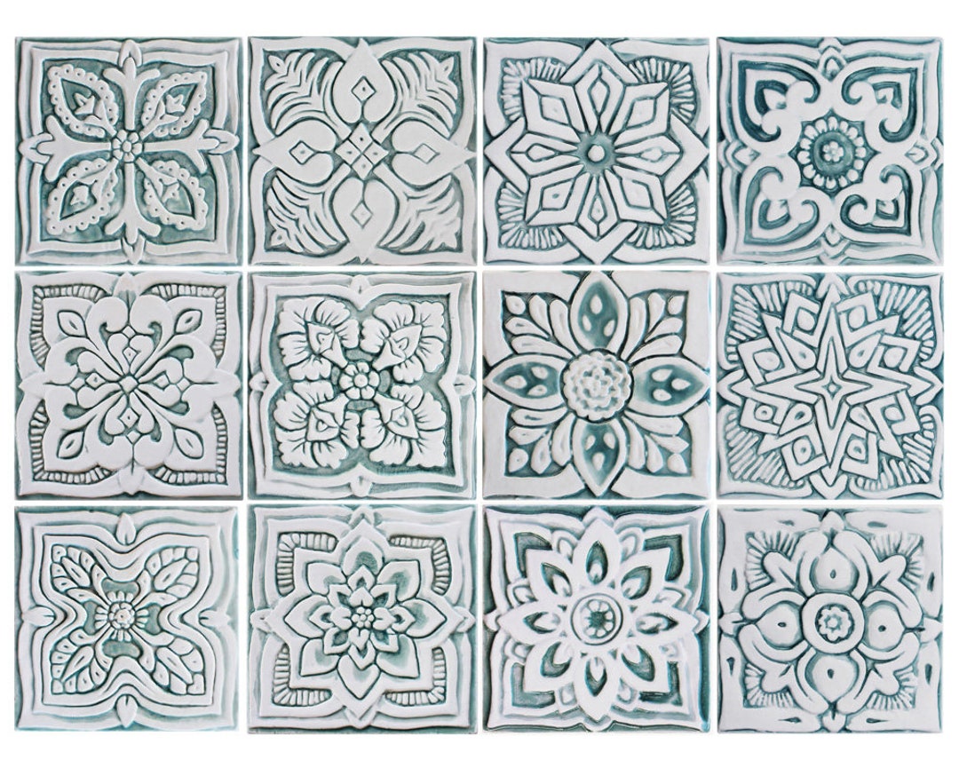 12 Decorative Tiles for Kitchens and Bathroomshandmade Tiles - Etsy