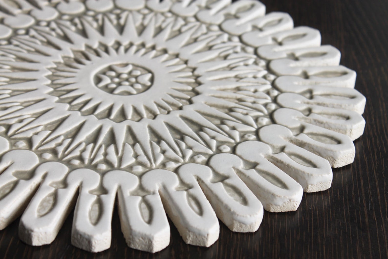 Ceramic Tiles With Mandala Design Made From Ceramicset of 10 | Etsy