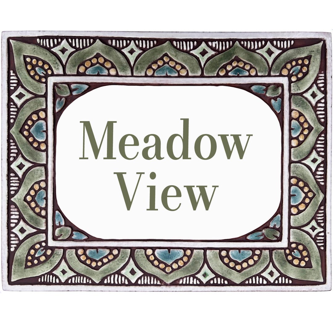Custom Ceramic House Plaque: Spanish Tile Address Sign, Matt Green ...