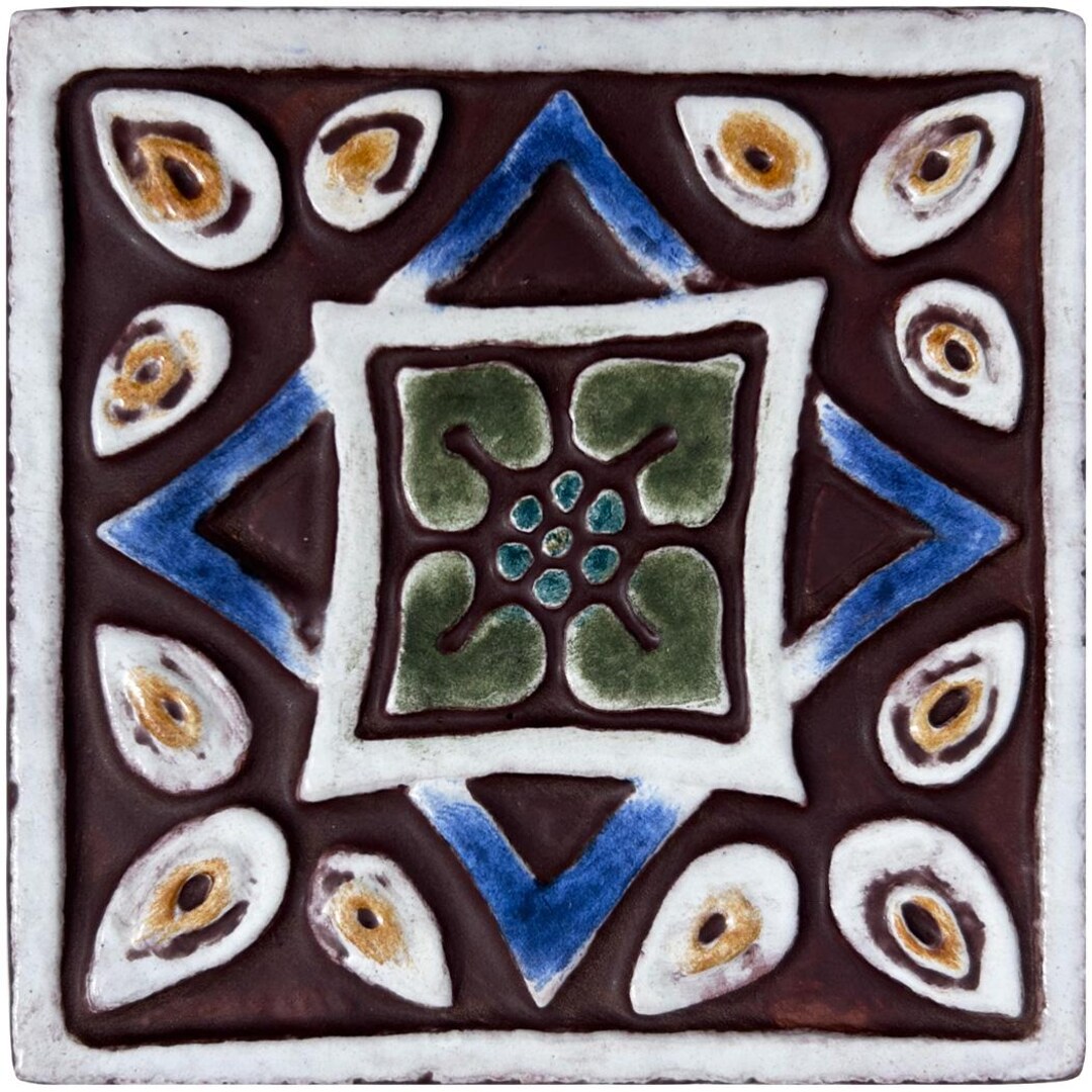 Garden Ceramic Tile, Yard Art Decor Tile, Outdoor Wall Art, Ceramic ...