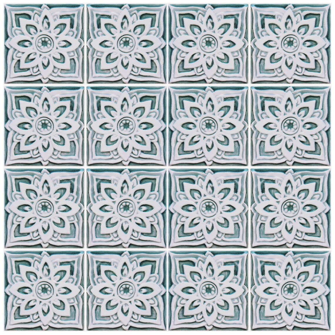 Ceramic tile with mandala decor decorative tile relief tile | Etsy