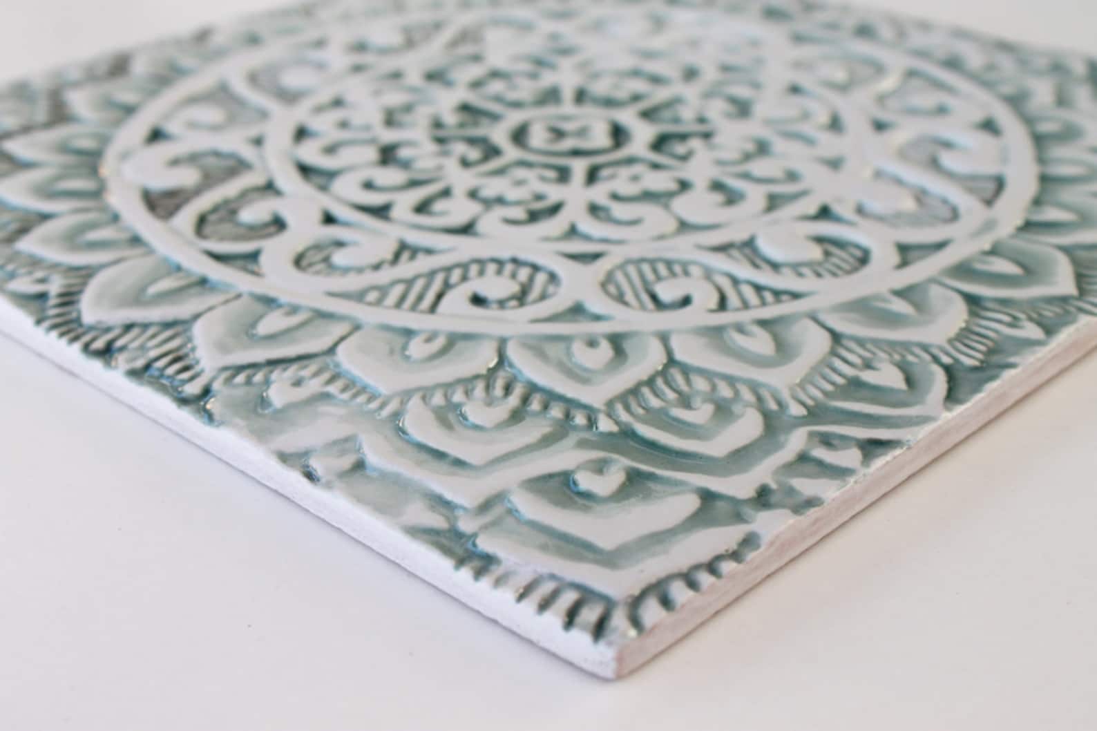 Decorative Ceramic Tile With Relief Carving Ideal for Bathroom - Etsy