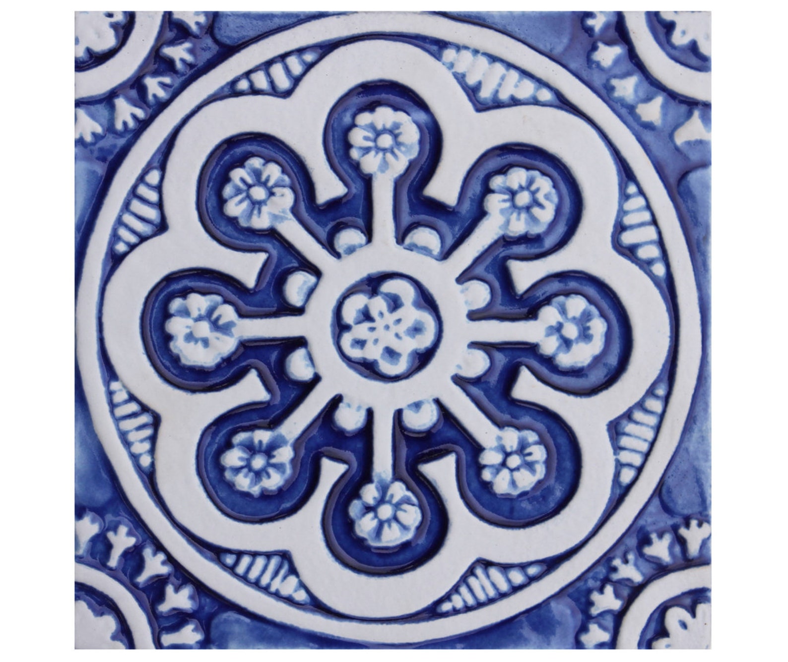 Ceramic Tile for Yard Art Outdoor Wall Art in Floral Design - Etsy