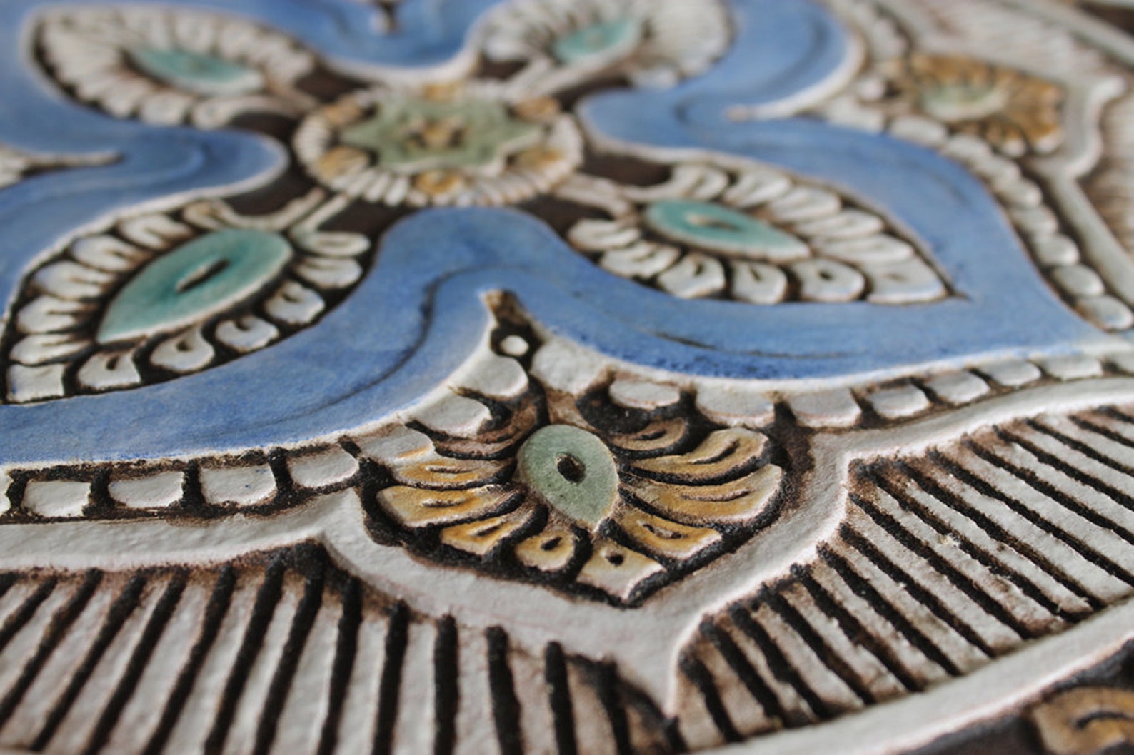 3 Beautiful Wall Art Tiles Made From Ceramic Handmade Ceramic | Etsy