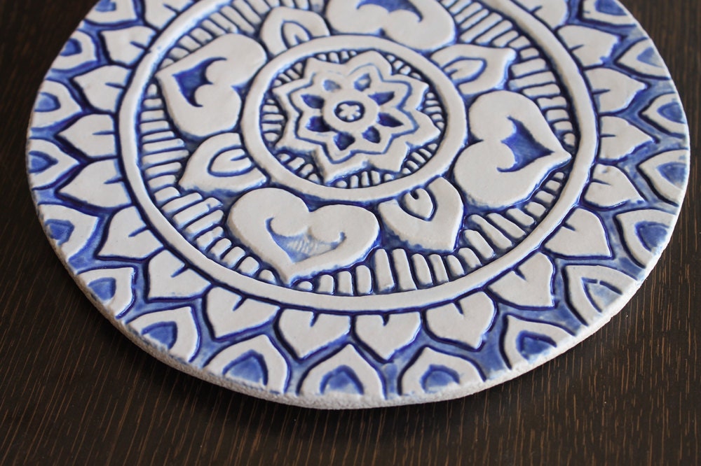 Ceramic Art With Mandala Design for Kitchen Decor, Circle Wall ...