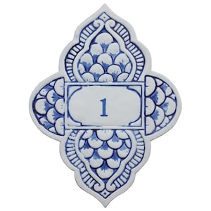 Address Plaque With Moroccan Decor, House Numbers, Personalized Sign ...