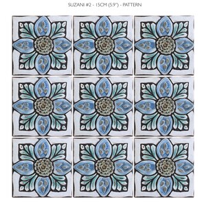 Decorative Tile With Floral Design, Home Deco, Handmade Tile, Tile ...