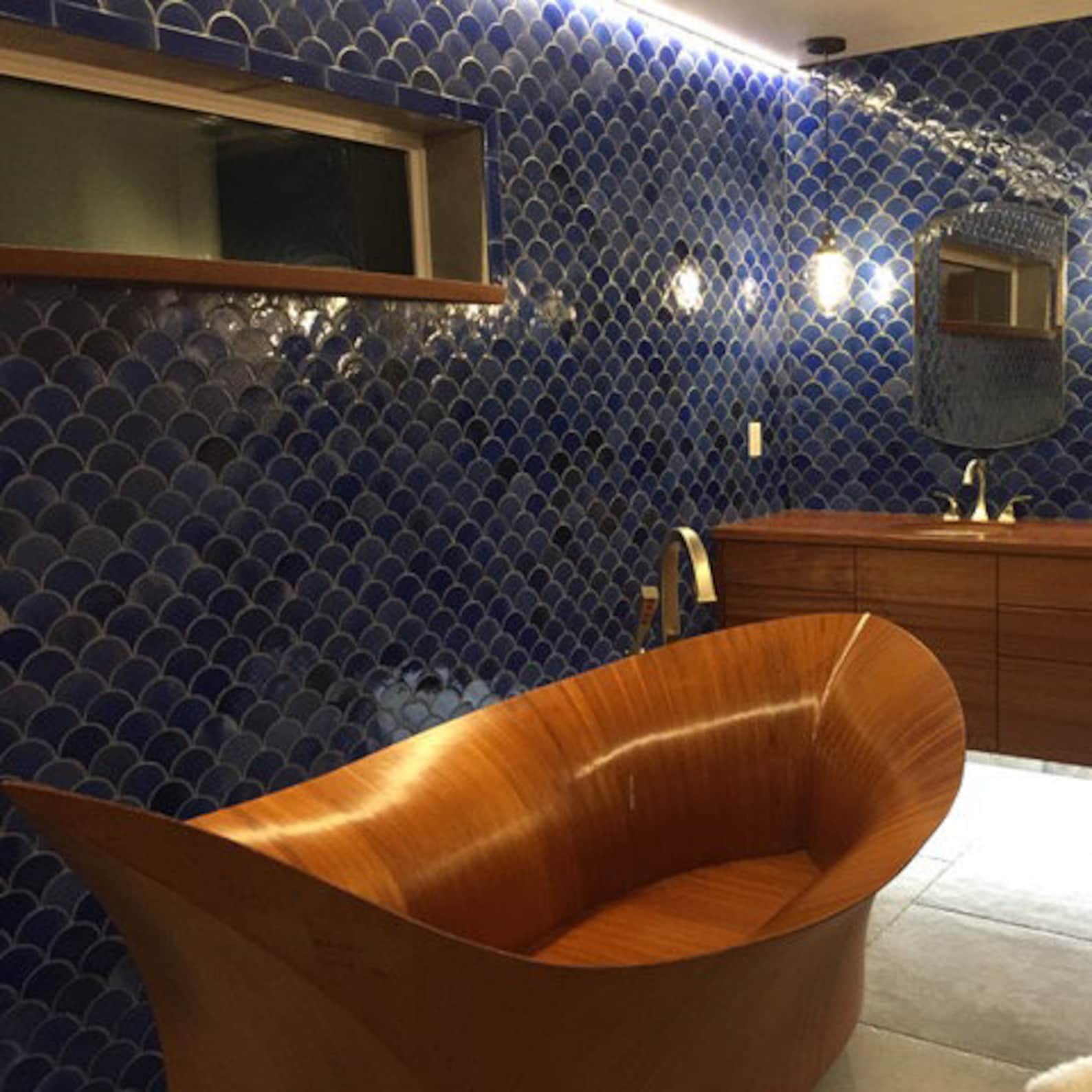 SAMPLE TILE Fish Scale Tiles Scallop Tiles Moroccan Tiles | Etsy