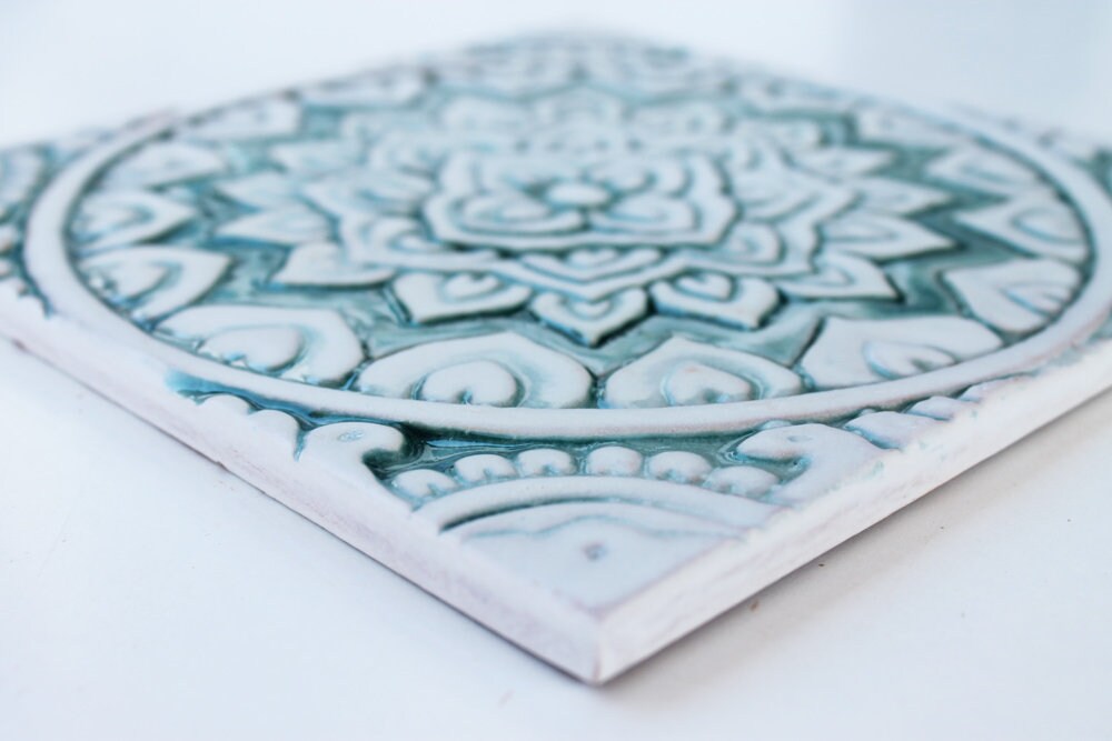 Mandala2 Ceramic Tile 7 87 Home Wall Art For Kitchen Etsy
