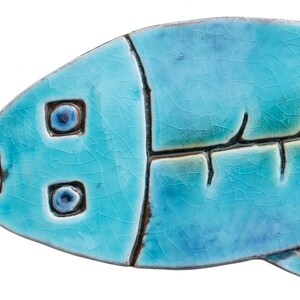 3 Fish, Art for Garden, Abstract Ceramic Tile Compositions, Garden ...