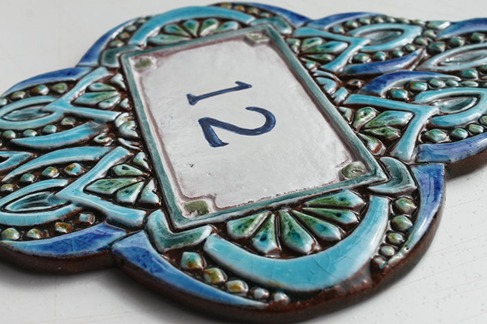 House Numbers Made From Ceramic House Number Plaque With Boho | Etsy