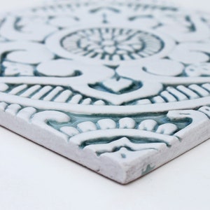 6 Beautiful Wall Hanging Ceramic Tiles, Rustic Tiles for Home Decor ...