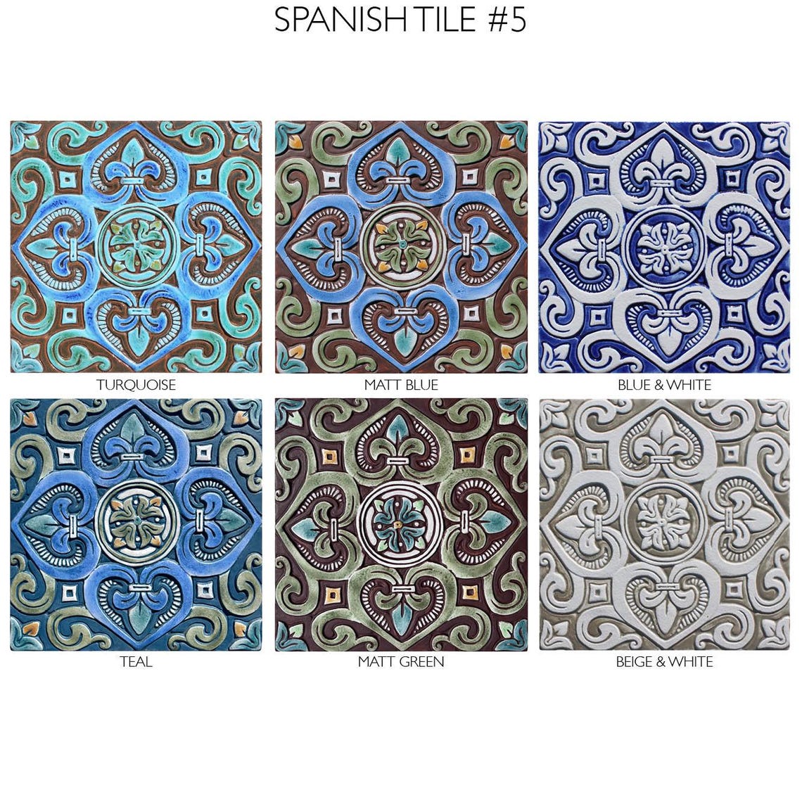 Handmade Spanish Ceramic Tile: Green Kitchen Backsplash, Bathroom Wall ...