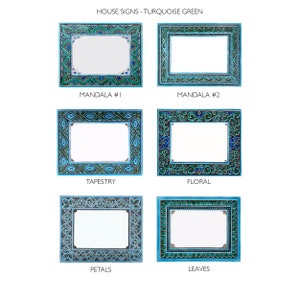 Personalized Ceramic House Sign: Turquoise Mandala Plaque - Etsy