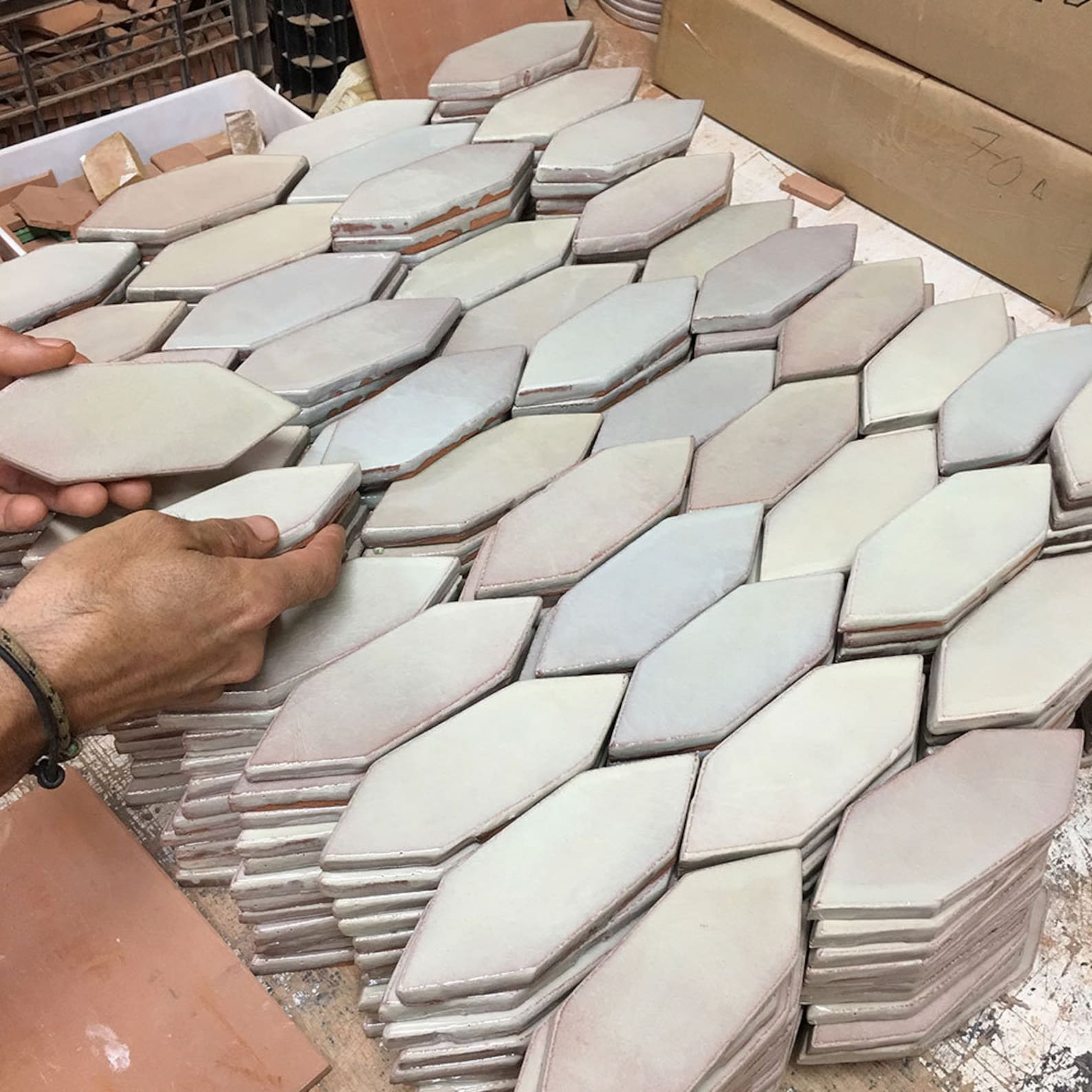 10.76 Sq Ft Picket Tiles 1 M2 Geometric Tiles Hand Painted | Etsy