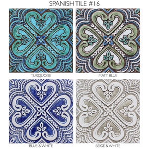 9 Large Spanish Tiles Wall Hanging, Spanish Tile Backsplash, Outdoor ...
