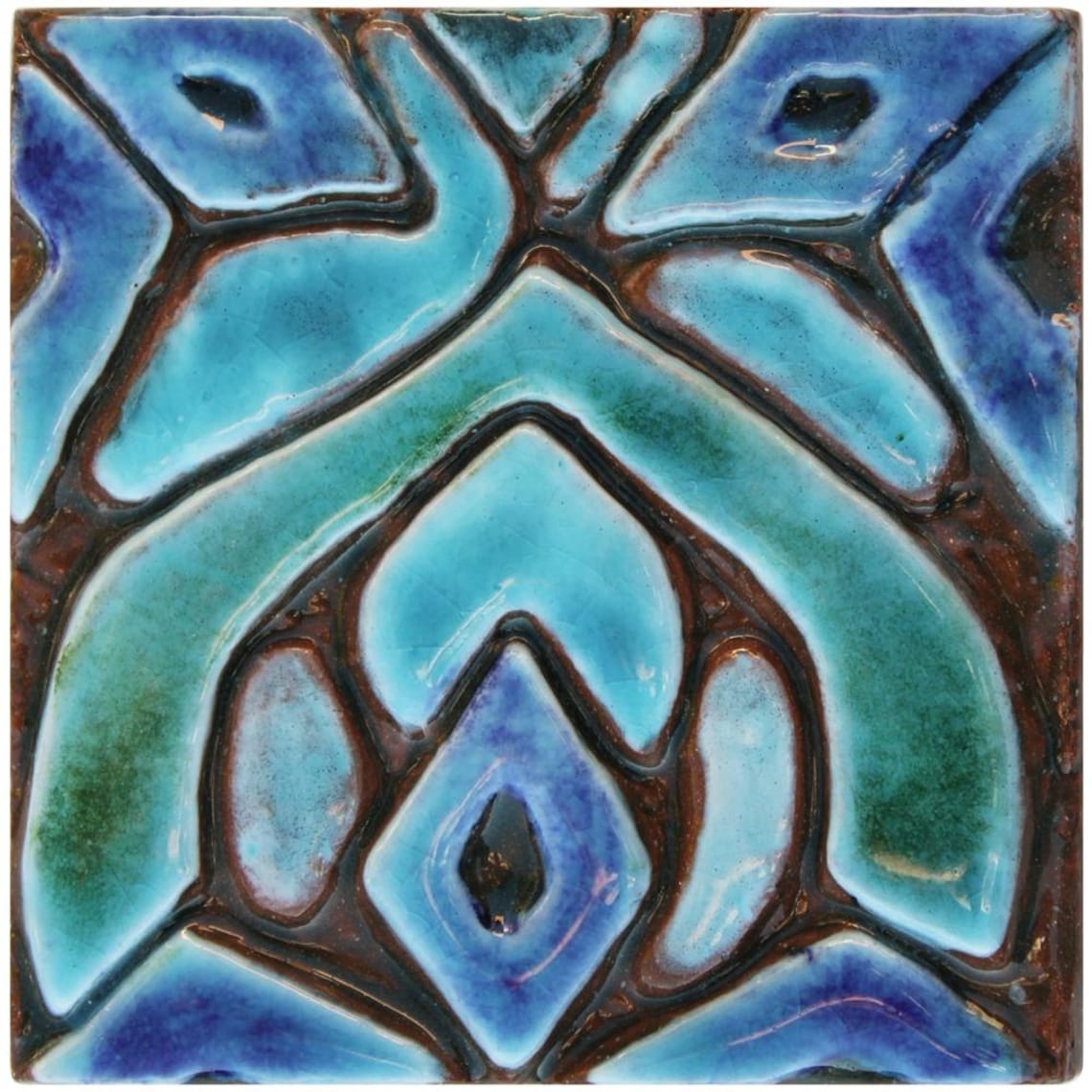 Moroccan Ceramic Column Tiles: Turquoise Glazed Pillar Decor (set of 6 ...