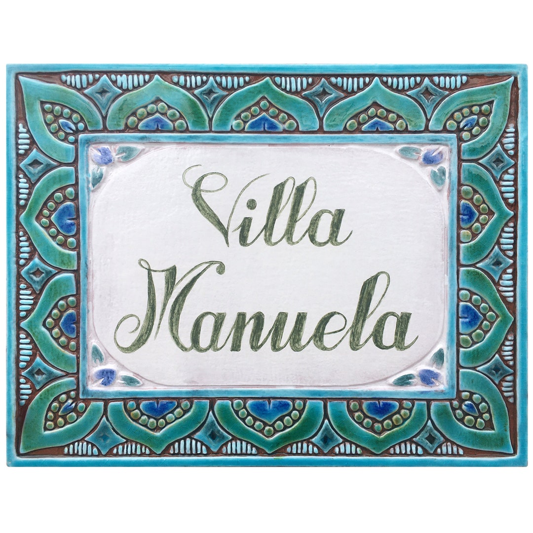 Ceramic House Sign, Personalised House Name Sign, House Plaque, House ...