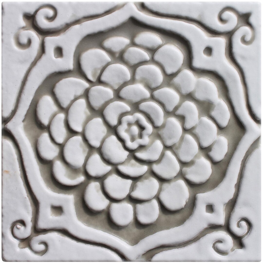 Wall Hanging Art With Relief, Ceramic Tile Art, Hand Painted Tile ...