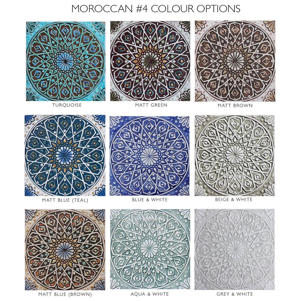 Ceramic Tile With Moroccan Design, Outdoor Wall Art, Home Decor ...