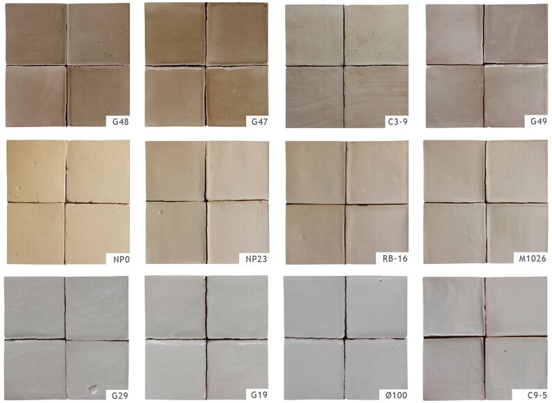 Hand Painted Tiles Field Tiles Plain Ceramic Tiles Field | Etsy