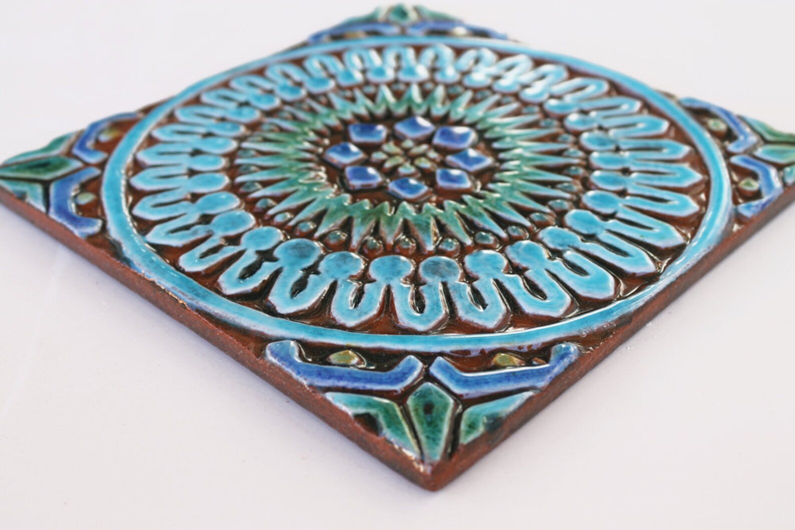 10 Ceramic tiles 7.87 Handmade decorative tiles 12 | Etsy