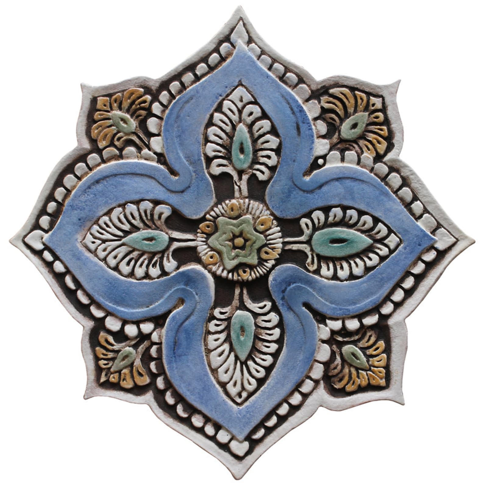 3 Beautiful Wall Art Tiles Made From Ceramic Handmade Ceramic | Etsy