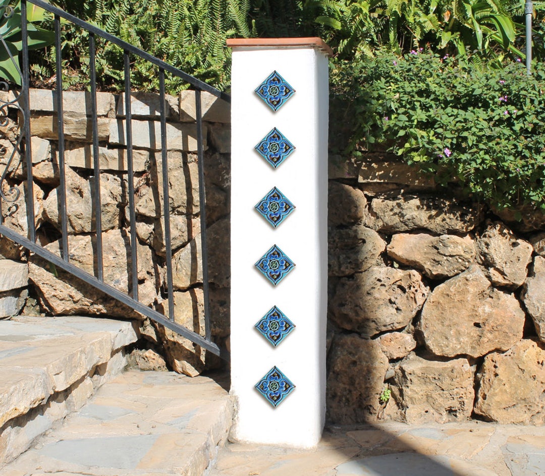 6 Decorative Tiles With Ethnic Design, Ceramic Tile, Hand Painted Tile ...