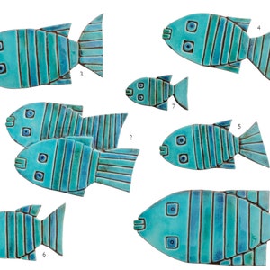 8 Fish Wall Sculpture, Tile Art, Fish Wall Art, Fish Wall Tile, Ceramic ...