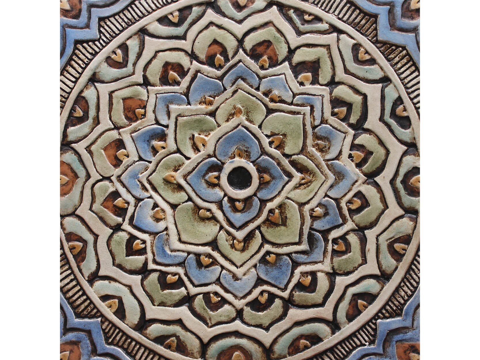 Ceramic Tiles With Mandala Design Decorative Tiles Set of 4 | Etsy