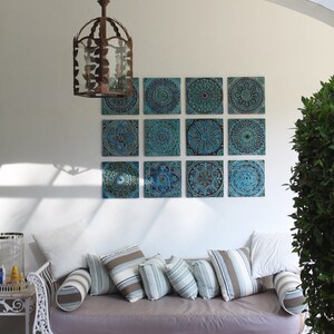 Garden Decor With Blue and White Ethnic Patterns SET OF 8 - Etsy