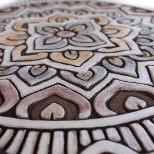 Unique Mandala Decorative Tile With Relief Carving, Ceramic Tile ...