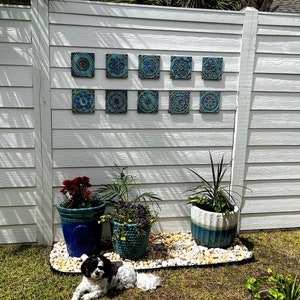 6 Beautiful Wall Hanging Ceramic Tiles, Rustic Tiles for Home Decor ...