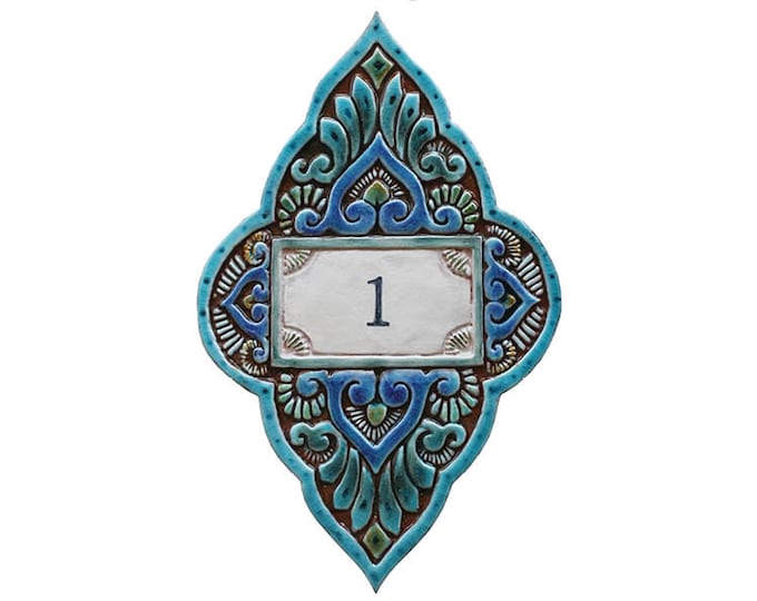House Numbers Sign, Address Plaque, Ceramic Sign, Painted Ceramic Tile ...