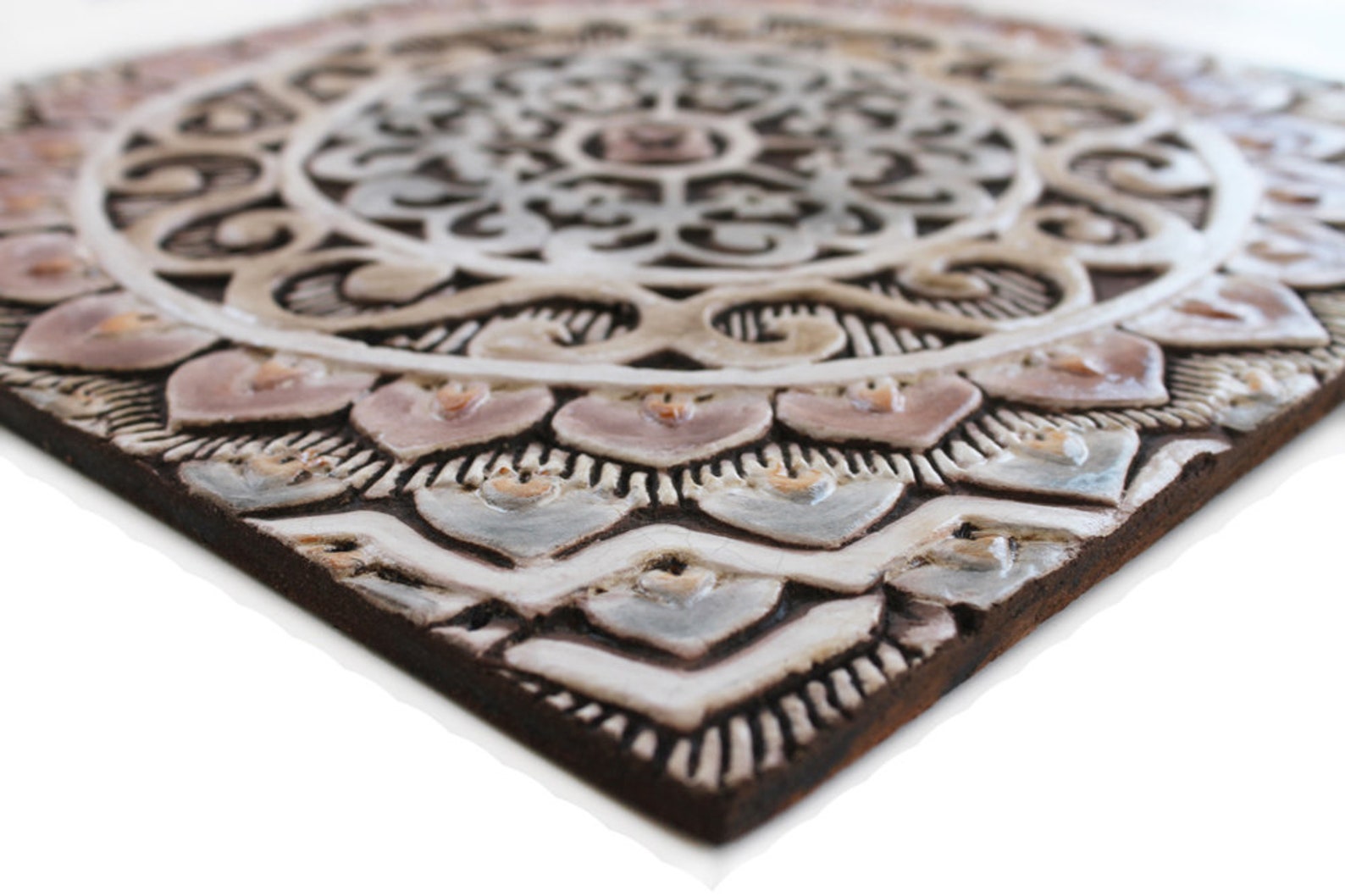 Decorative Wall Tile Mandala Art Ceramic Coastal Wall Art - Etsy
