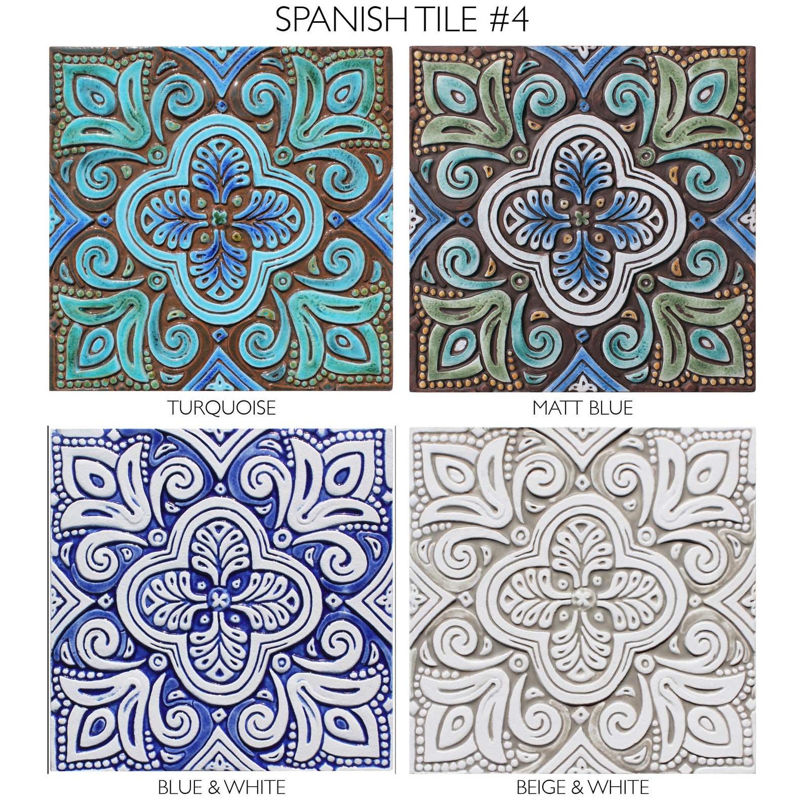 Large Spanish Tile Wall Art Made From Ceramic, Spanish Tile Mural ...