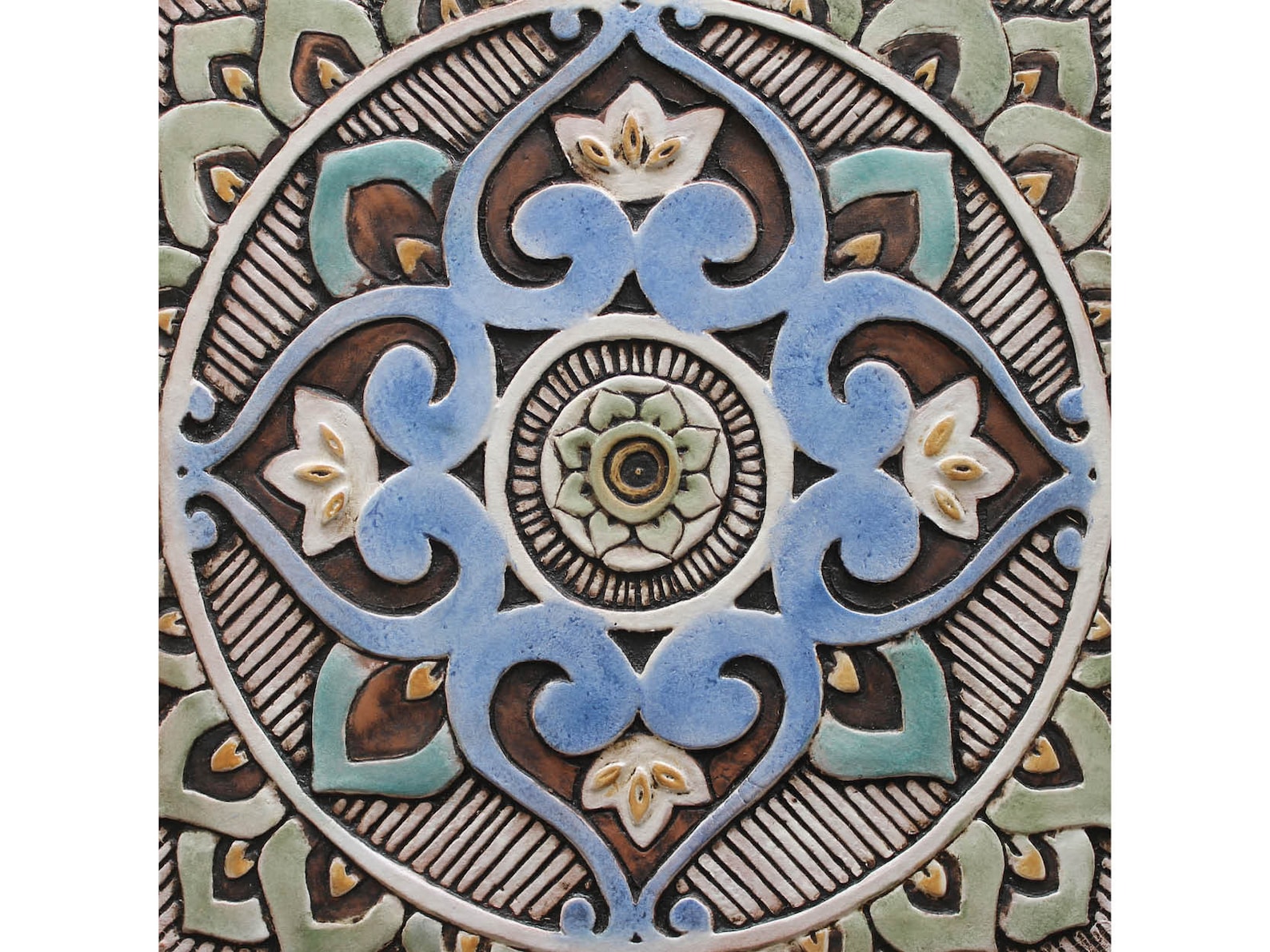 Ceramic Tiles With Mandala Design Decorative Tiles Set of 4 - Etsy